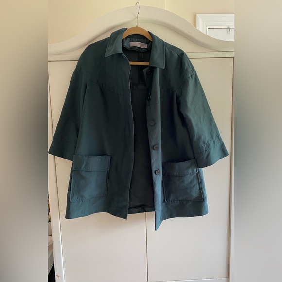 Zara | Jackets & Coats | Zara Basic Teal Trench Jacket Swing Style ...